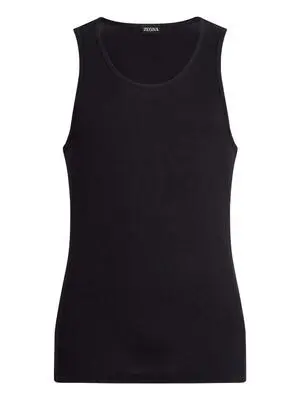 Zegna Cotton Blend Tank Top - Black