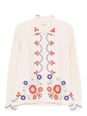 BODE Garden Party Beaded Embroidered Shirt - Ecrumulti