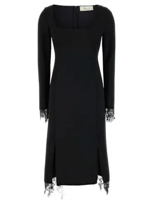 Blumarine Lace-detailed Zipped Midi Dress - Black