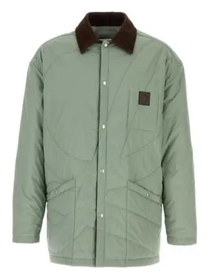 Loewe Padded Technical Shell Overshirt With Suede Collar - Turquoise