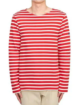 Saint James Striped Graphic T-shirt - Red