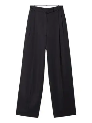 RÓHE High-waisted Pleated Wide-leg Pants - Black