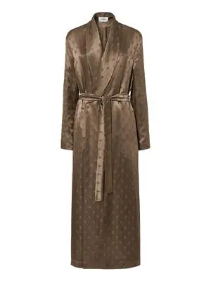 Fendi Jacquard Silk Overcoat - Dark Green