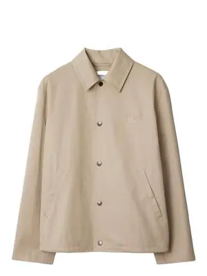 Burberry Ekd Embroidered Gabardine Jacket - Fossil