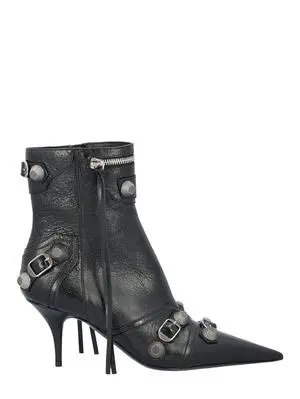 Balenciaga Pointed Toe Ankle Boots - Black