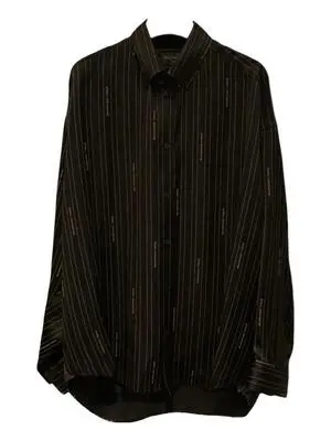 Balenciaga Long Sleeve Button-up Shirt With Classic Collar - Black