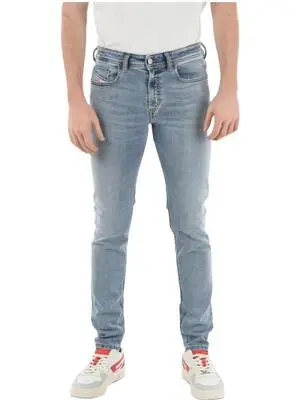 DIESEL® Mid-rise Skinny Jeans With Logo Detail - Gray