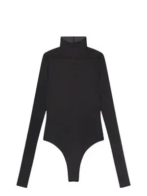 COURREGES Long Sleeve High Neck Bodysuit - Black