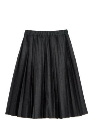 JIL SANDER Jil Sander Pleated Denim Midi Skirt