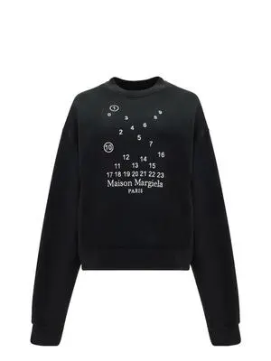 MAISON MARGIELA Printed Crewneck Sweatshirt - Black