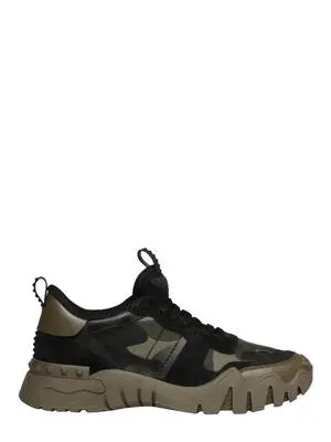 Valentino Garavani Rockrunner Plus Camouflage Sneakers - Black