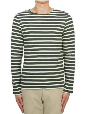 Saint James Striped Graphic T-shirt - Black