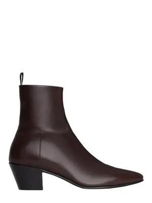 Celine Jacno Zipped Boot In Calfskin - Red