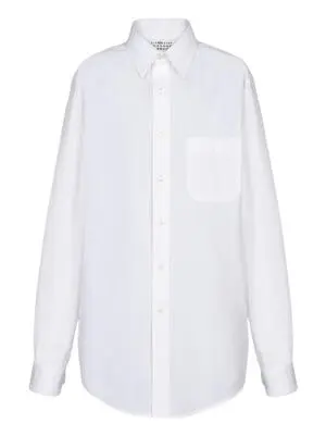 MAISON MARGIELA Long-sleeved Shirt With Curved Hem - White