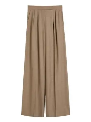 Max Mara Pleated Wide-leg Trousers - Brown