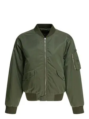 Prada Logo Bomber Jacket - Military Green