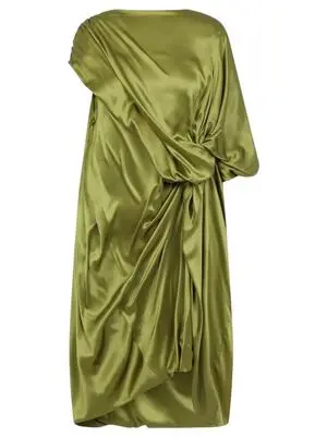 Dries Van Noten Asymmetrical Draped One-shoulder Dress - Olive Green