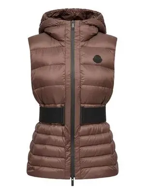 Moncler Melia Belted Down Vest - Brown