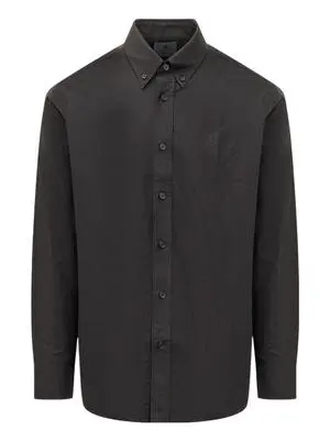 Givenchy 4g Embroidered Long-sleeved Shirt - Black
