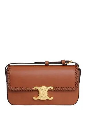 Celine Claude Braided Natural Calfskin Shoulder Bag - Tan