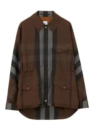 BURBERRY Burberry Check Drawstring Waist Field Jacket