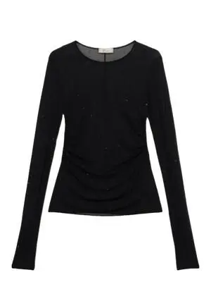 Blumarine Embellished Long Sleeve T-shirt - Black