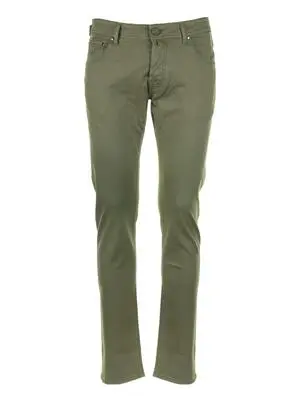 Jacob Cohen Logo Patch Straight-leg Trousers - Green