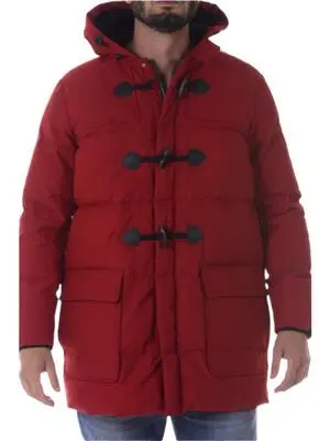 Emporio Armani Down Jacket With Hood And Toggle Fastening - Red