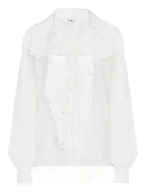 CHLOÉ Chloe Embroidered V-Neck Shirt
