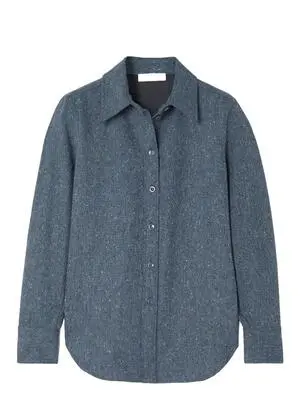 CHLOÉ Chloe Long-Sleeved Wool Tweed Shirt