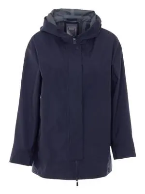 Herno Zip-up High Neck Hooded Jacket - Black