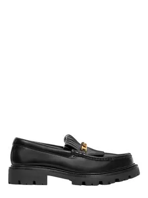 Celine Margaret Chunky Loafers With Triomphe Chain - Black