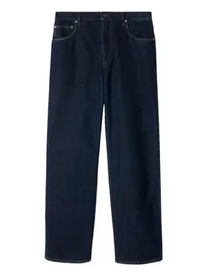 Burberry Logo Patch Straight-leg Jeans - Indigo