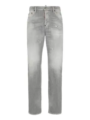 Dsquared2 Distressed Brushed Wash Jeans - Gray