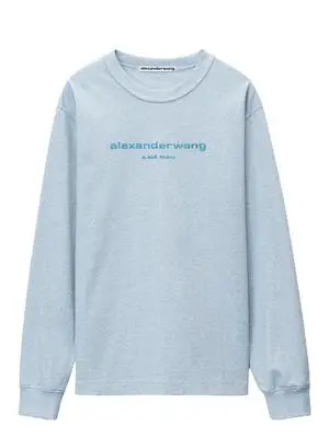 Alexander Wang Logo-print Cotton T-shirt - Blue