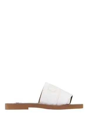 Chloé Woody Logo-embroidered Open-toe Slides - White