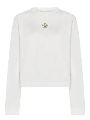 Fendi Long Sleeve Logo T-shirt - White