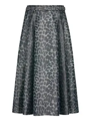 DIOR Dior Leopard Print Trumpet Skirt