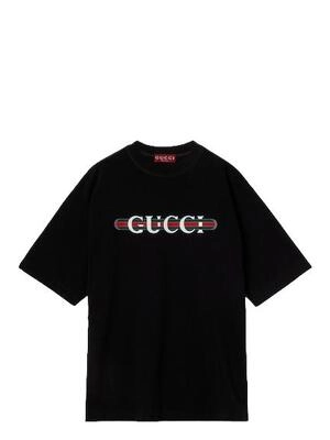 Gucci Logo Printed Jersey T-shirt - Black