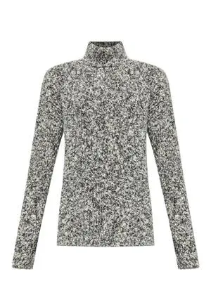 Dolce & Gabbana Logo Patch Turtleneck Knit Jumper - Grey