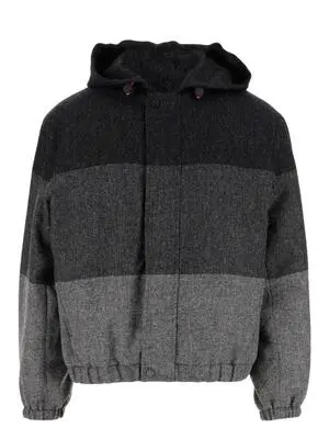 Thom Browne Padded Colour-block Panel Jacket - Charcoal Color