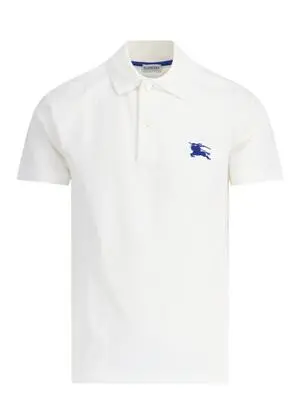 Burberry Equestrian Knight-embroidered Polo Shirt - White