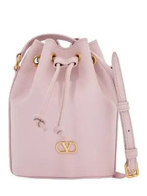 Valentino Garavani Vlogo Signature Drawstring Bucket Bag - Pink