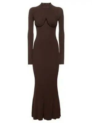 DION LEE Long-sleeved Maxi Dress - Black