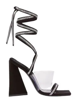 Attico Open-toe Embellished High-heeled Sandals - Black