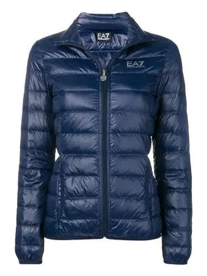 EA7 Quilted Logo Down Jacket - Blue