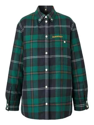 Burberry Checked Long-sleeve Shirt - Green