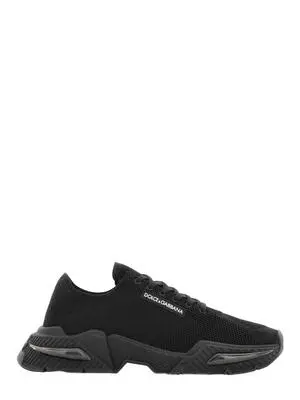 Dolce & Gabbana Stretch-knit Logo Sneakers - Black