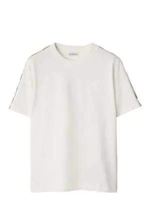 BURBERRY Burberry Crewneck T-Shirt With Signature Check Taping
