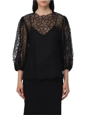Red Valentino Embroidered Lace Blouse - Black